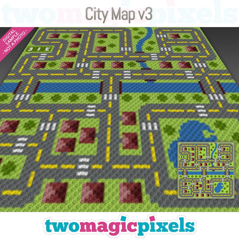 City Map V3 Crochet Graph c2c Mini C2c Sc Hdc Dc Tss | Etsy