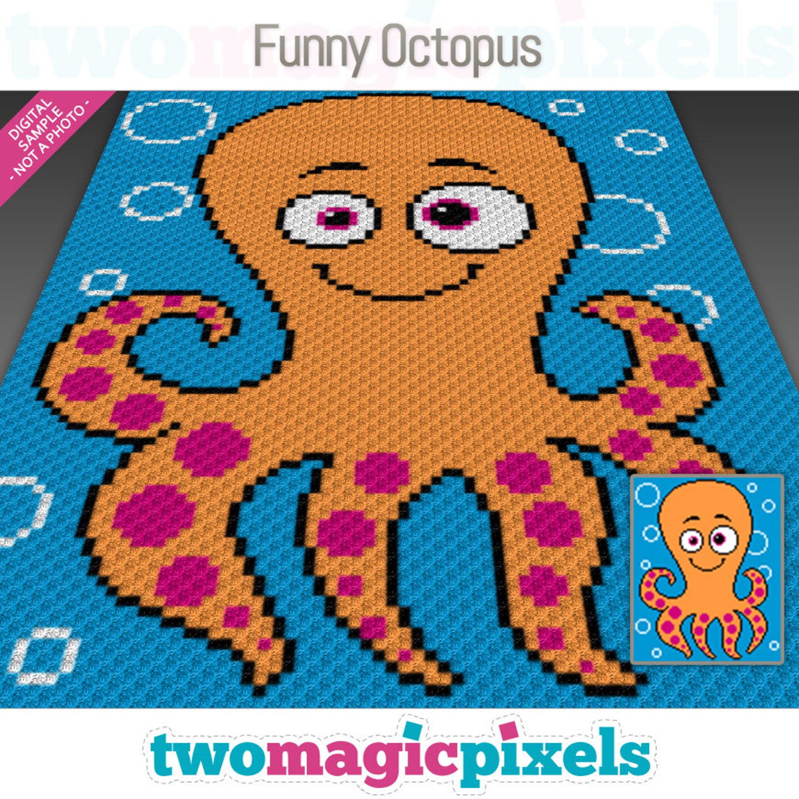 Funny Octopus Crochet Graph c2c Mini C2c Sc Hdc Dc Tss - Etsy