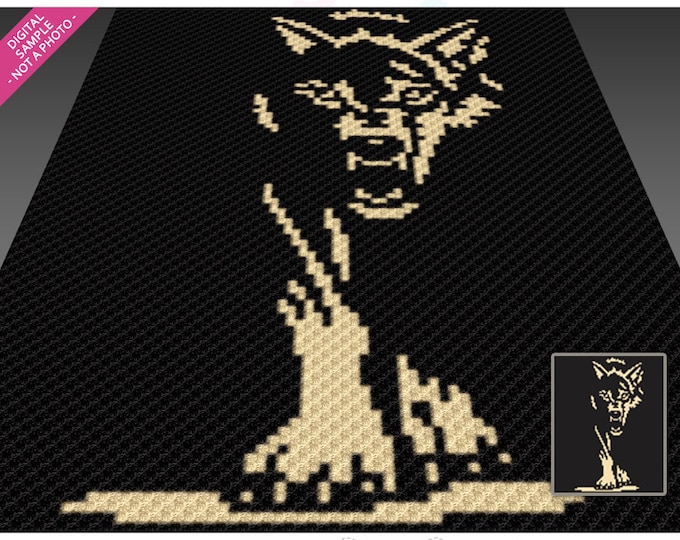 WOLF - Graph for Crochet C2c Blanket, C2C, Written & Color Blocked ...