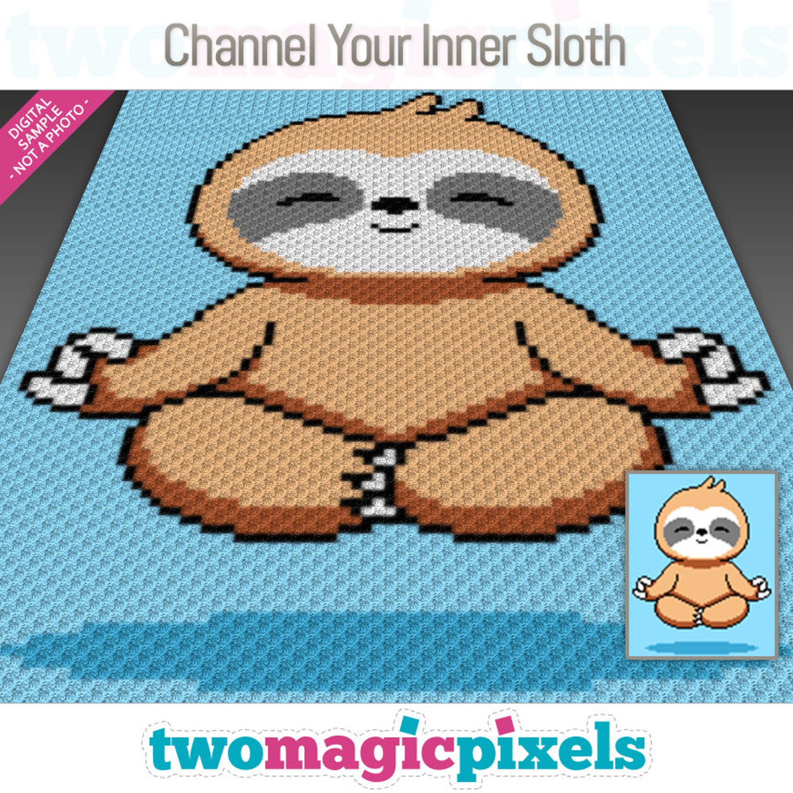 Channel Your Inner Sloth Crochet Graph Cross Stitch c2c - Etsy