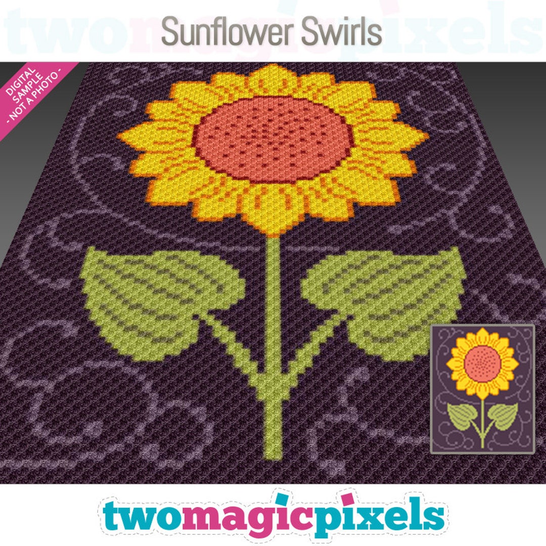Sunflower Swirls Graph for Crochet (c2c/mini C2c, Sc, Hdc, Dc, Tss ...