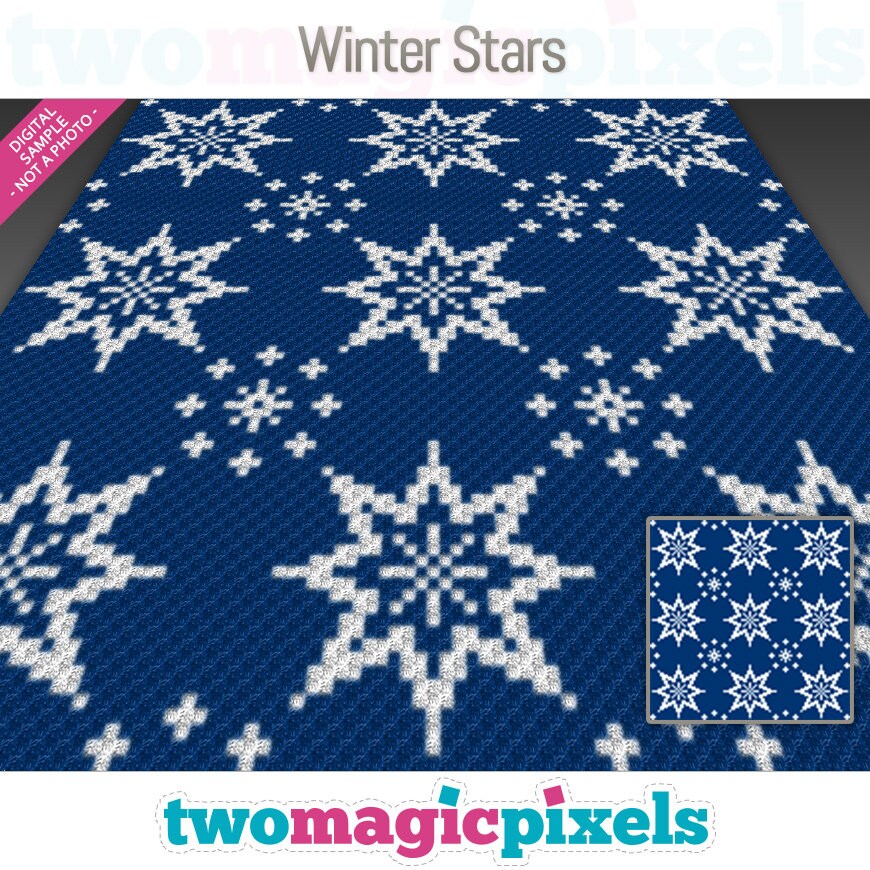 Winter Stars Crochet Graph (c2c, Mini C2c, Sc, Hdc, Dc, Tss), Cross ...