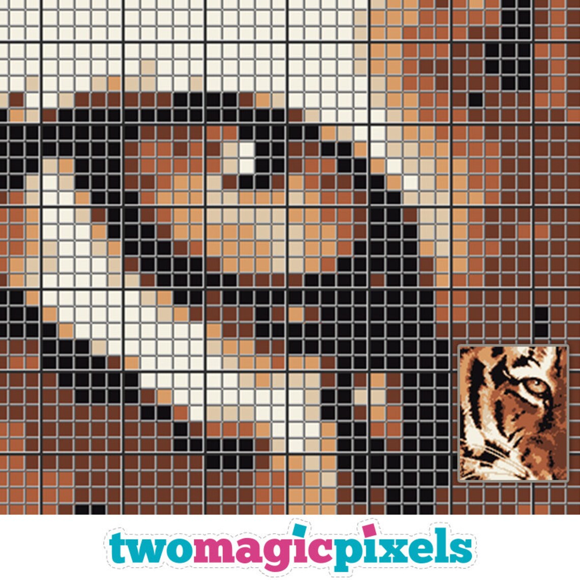 C2C Tiger Eye Crochet Graph + Row-by-row Counts; Instant PDF Download ...