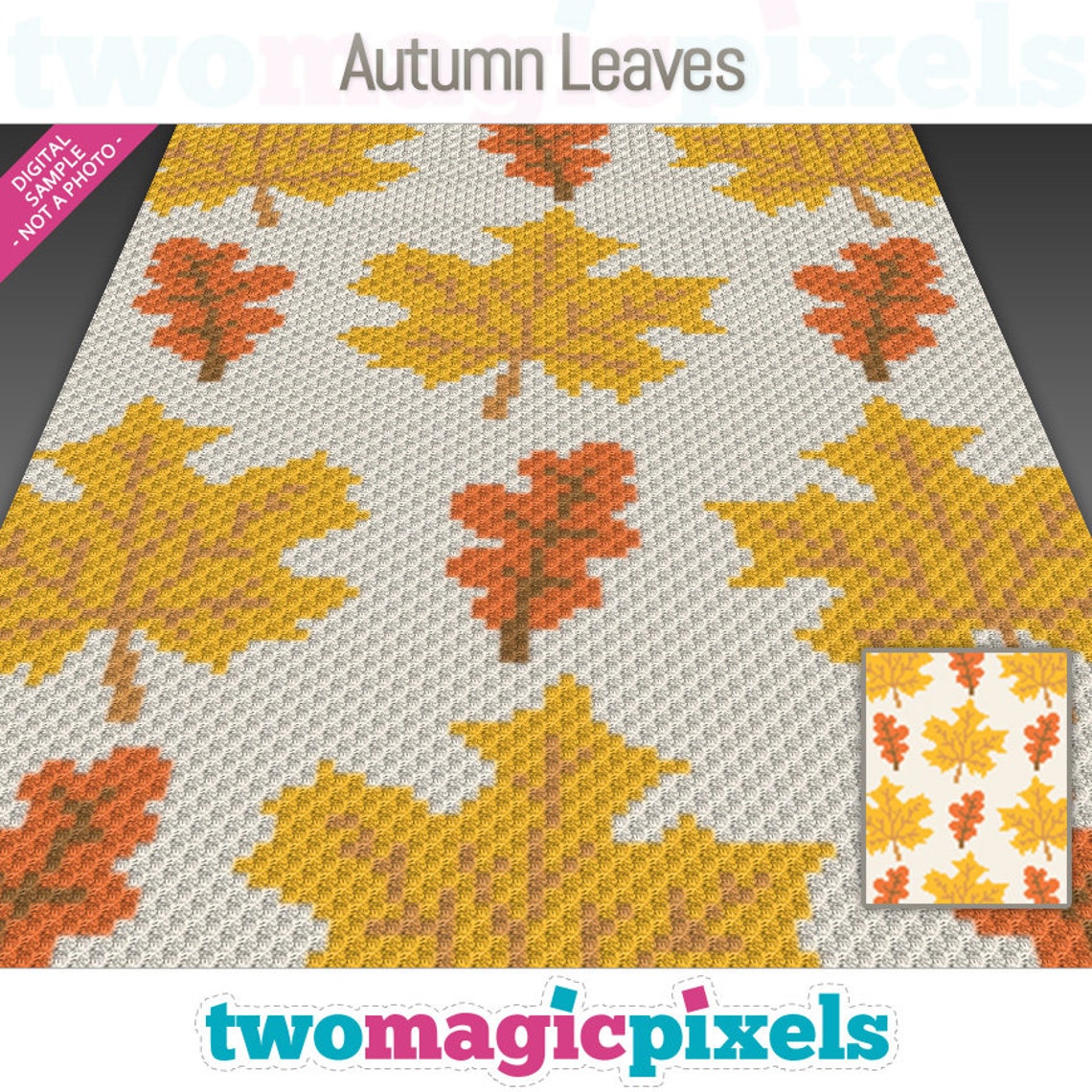 Autumn Leaves Crochet Graph c2c Mini C2c Sc Hdc Dc Tss | Etsy