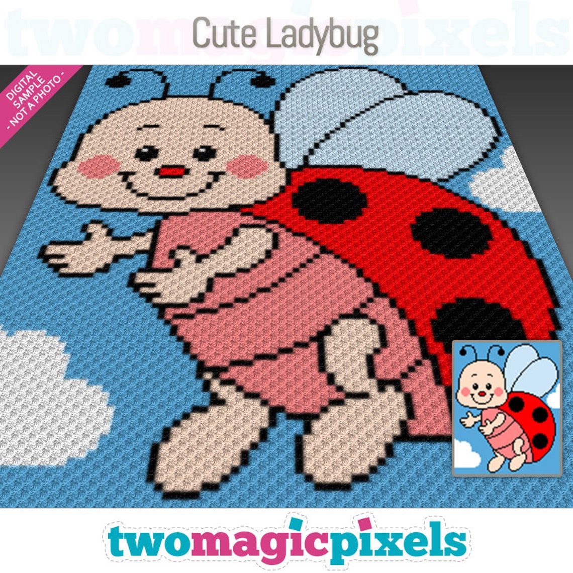 Cute Ladybug Crochet Graph (c2c, Mini C2c, Sc, Hdc, Dc, Tss), Cross ...