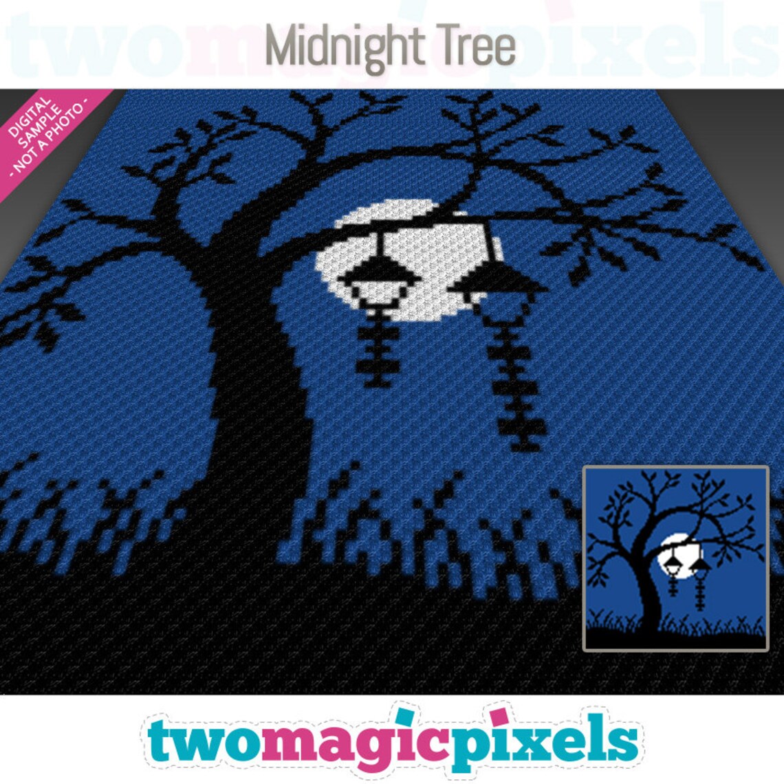 Midnight Tree Crochet Graph c2c Mini C2c Sc Hdc Dc Tss - Etsy