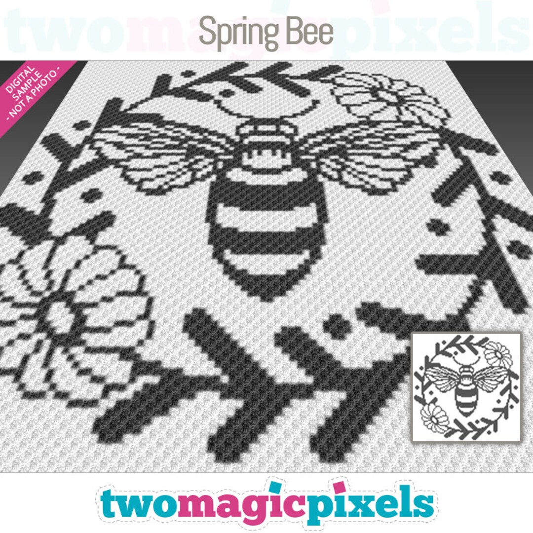 Spring Bee Crochet Graph (c2c, Mini C2c, Sc, Hdc, Dc, Tss), Cross ...