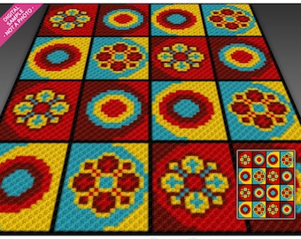 C2C Graph Hummingbird and Flower C2c Crochet Graph Pattern - Etsy