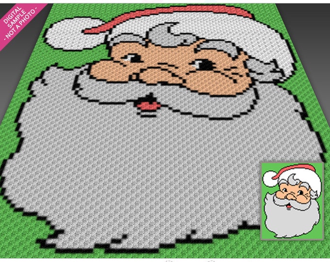 Friendly Santa Graph for Crochet c2c Mini C2c Sc Hdc Dc - Etsy