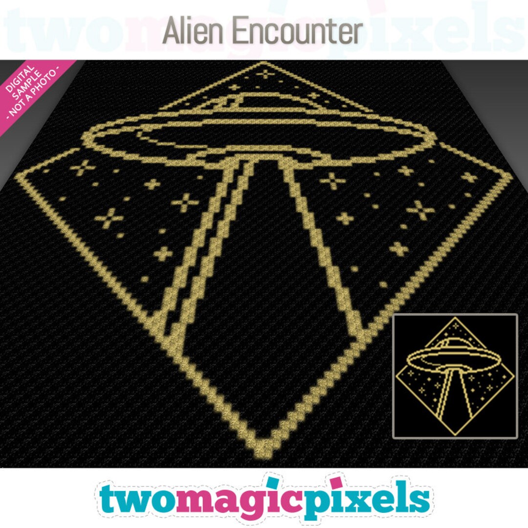 Alien Encounter Crochet Graph Cross Stitch; (c2c, Mini C2c, Sc, Hdc, Dc ...