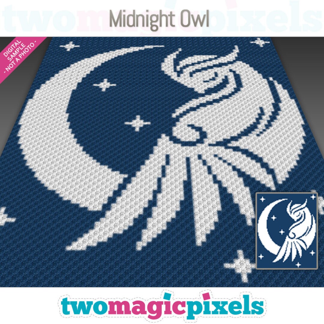 Midnight Owl Crochet Graph (c2c, Mini C2c, Sc, Hdc, Dc, Tss), Cross ...
