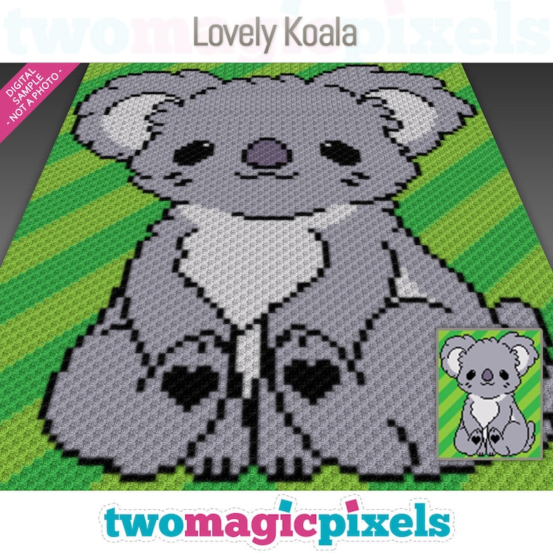Lovely Koala Crochet Graph Cross Stitch c2c Mini C2c Sc - Etsy
