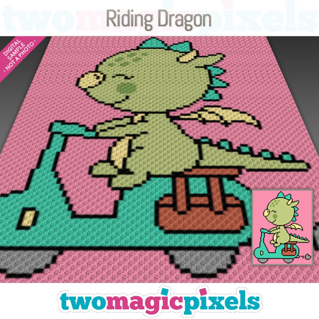 Riding Dragon Crochet Graph (c2c, Mini C2c, Sc, Hdc, Dc, Tss), Cross ...