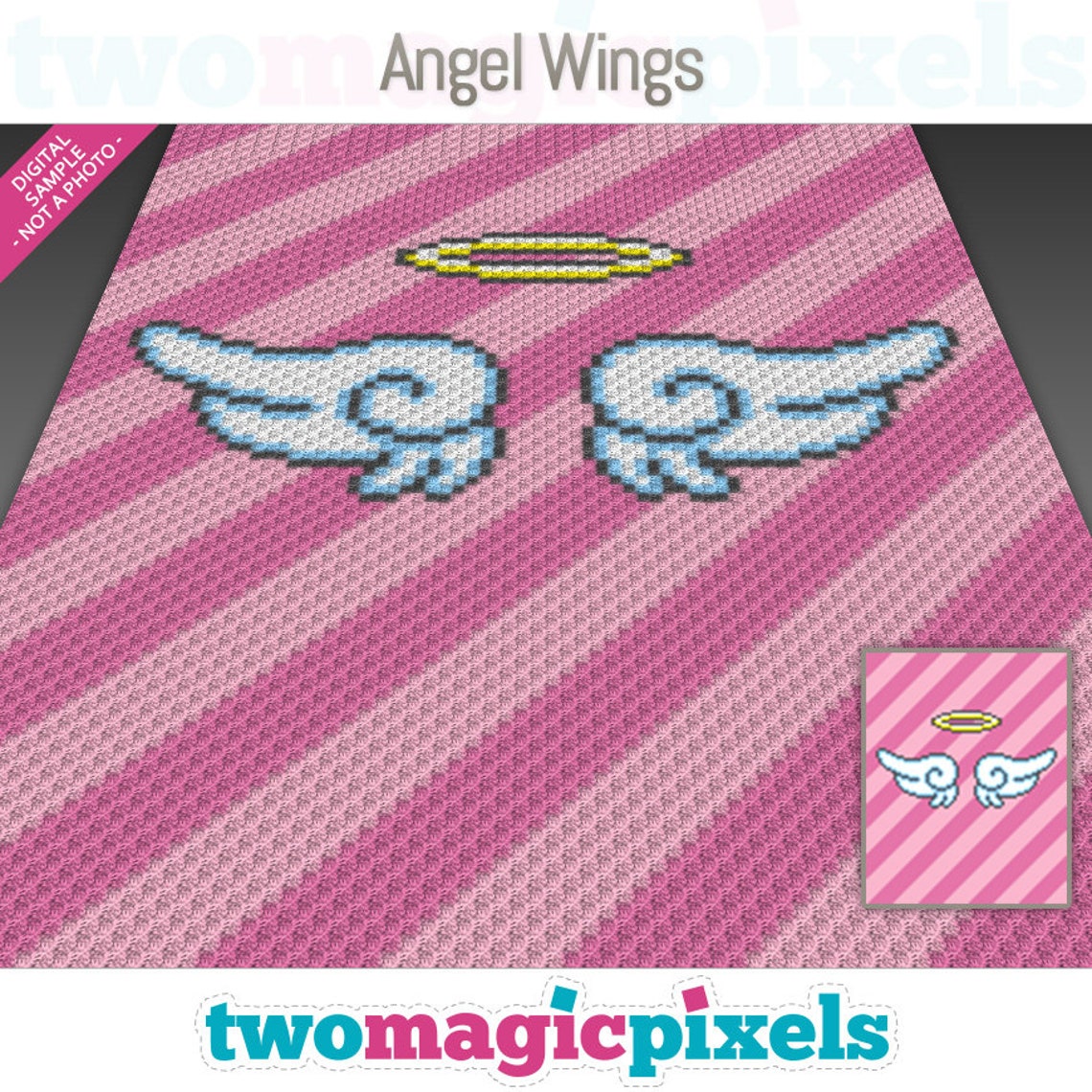Angel Wings Crochet Graph Cross Stitch; (c2c, Mini C2c, Sc, Hdc, Dc ...