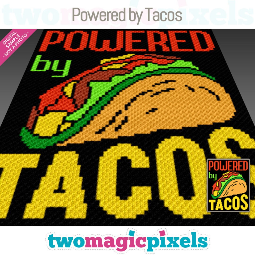 Powered by Tacos Crochet Graph Pattern, C2C Graphgan PDF, Fun Food ...