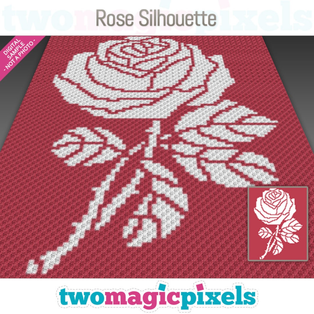 Rose Silhouette Graph for Crochet (c2c/mini C2c, Sc/hdc/dc/tss), Cross ...