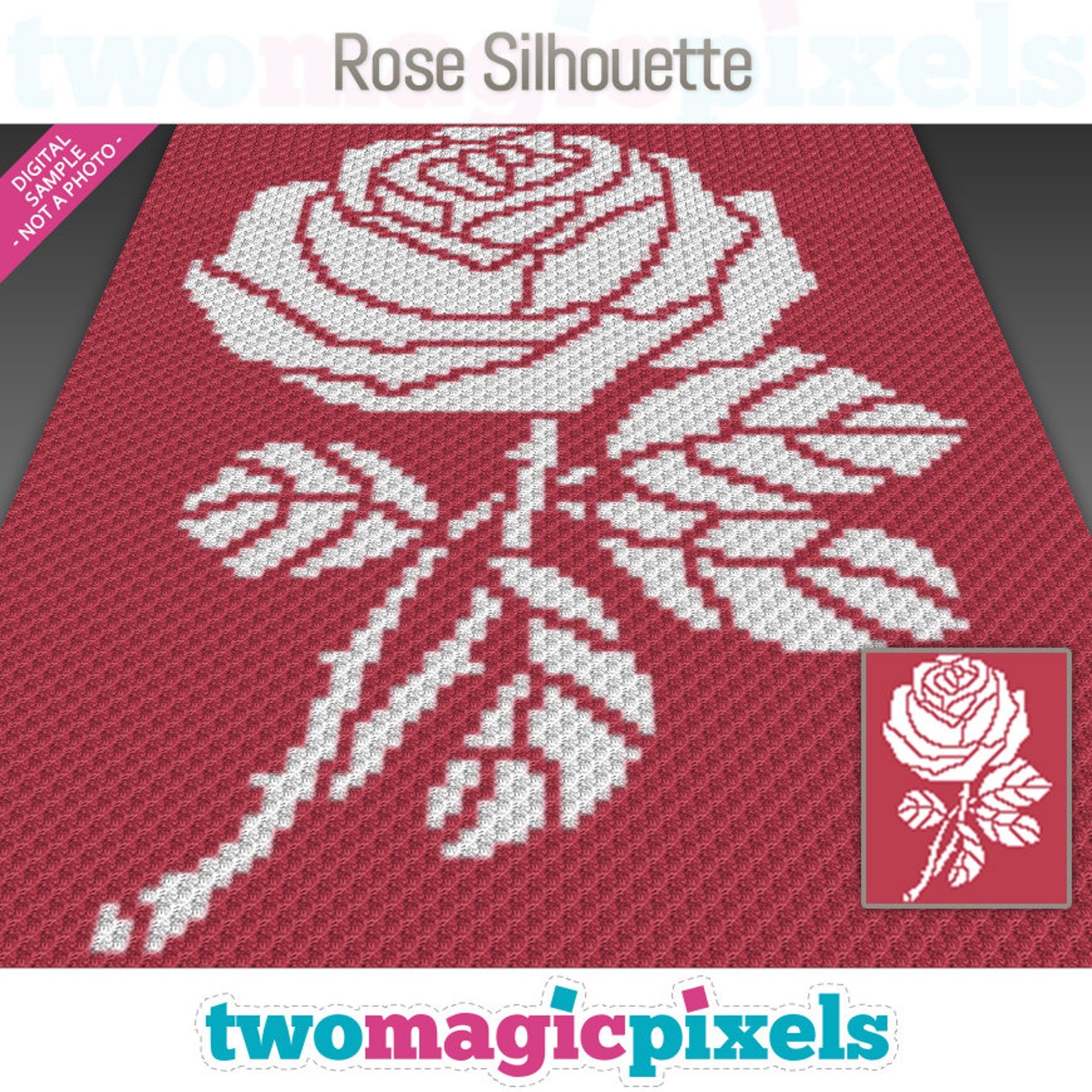 Rose Silhouette Graph for Crochet c2c/mini C2c, Sc/hdc/dc/tss, Cross ...