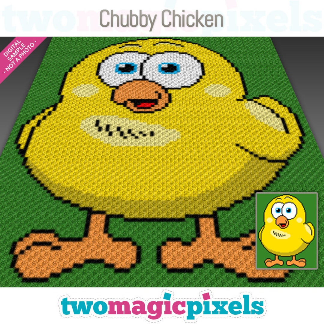 Chubby Chicken Crochet Graph Cross Stitch; (c2c, Mini C2c, Sc, Hdc, Dc ...