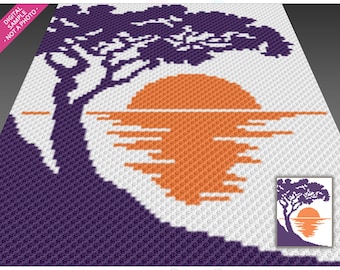 Buffalo Safari Silhouette Graph for Crochet c2c, Mini C2c, Sc, Hdc, Dc ...