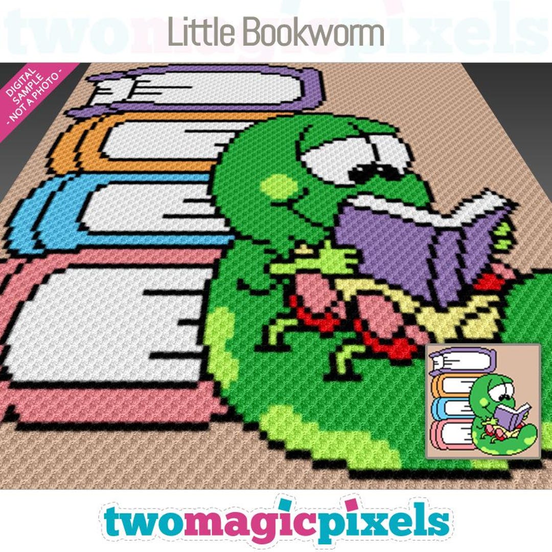 Little Bookworm Crochet Graph (c2c, Mini C2c, Sc, Hdc, Dc, Tss), Cross ...