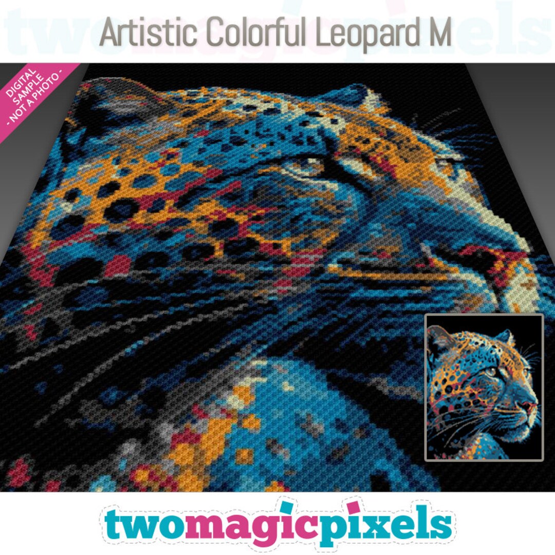 Artistic Colorful Leopard M Crochet Graph Cross Stitch; (c2c, Mini C2c ...