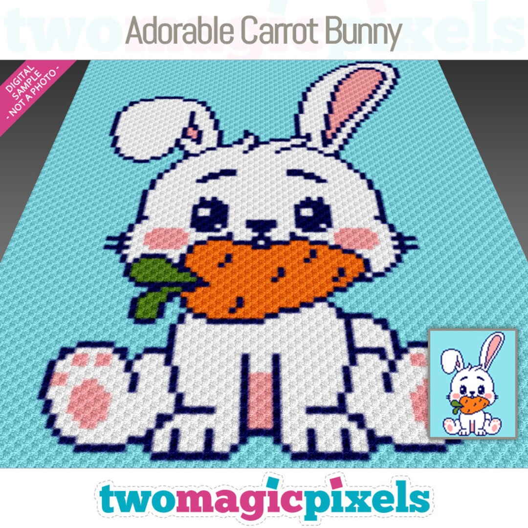 Adorable Carrot Bunny Crochet Graph (c2c, Mini C2c, Sc, Hdc, Dc, Tss ...