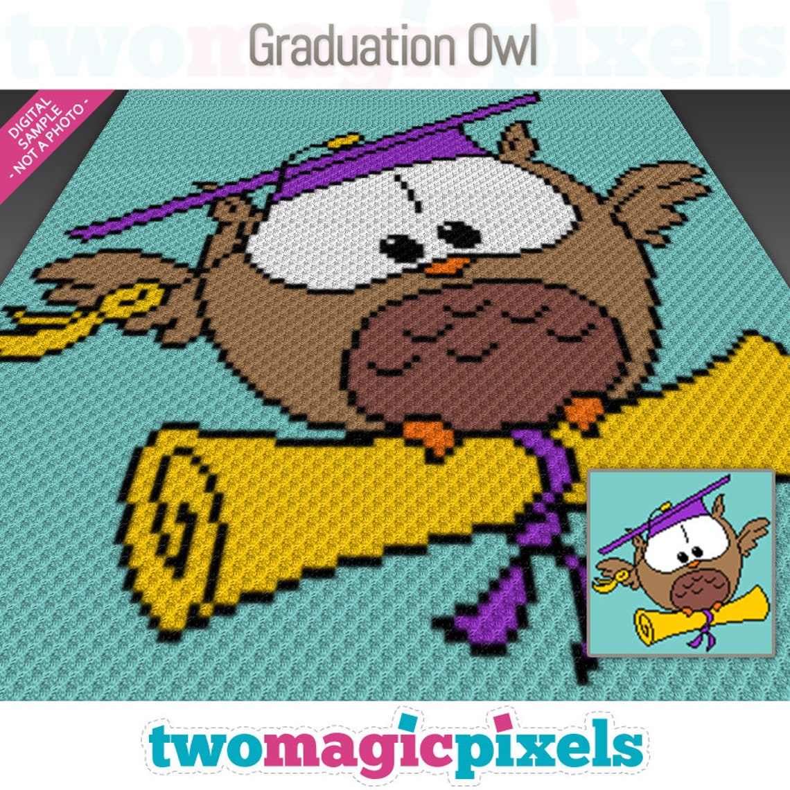 Graduation Owl Crochet Graph (c2c, Mini C2c, Sc, Hdc, Dc, Tss), Cross ...