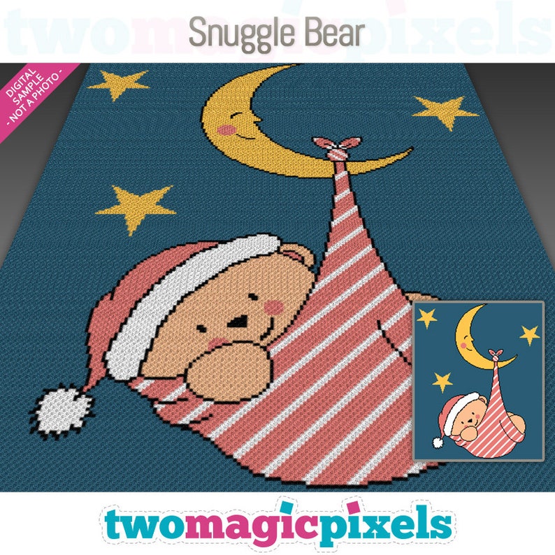 Snuggle Bear Graph for Crochet c2c/mini C2c Sc/ Hdc/dc/tss | Etsy