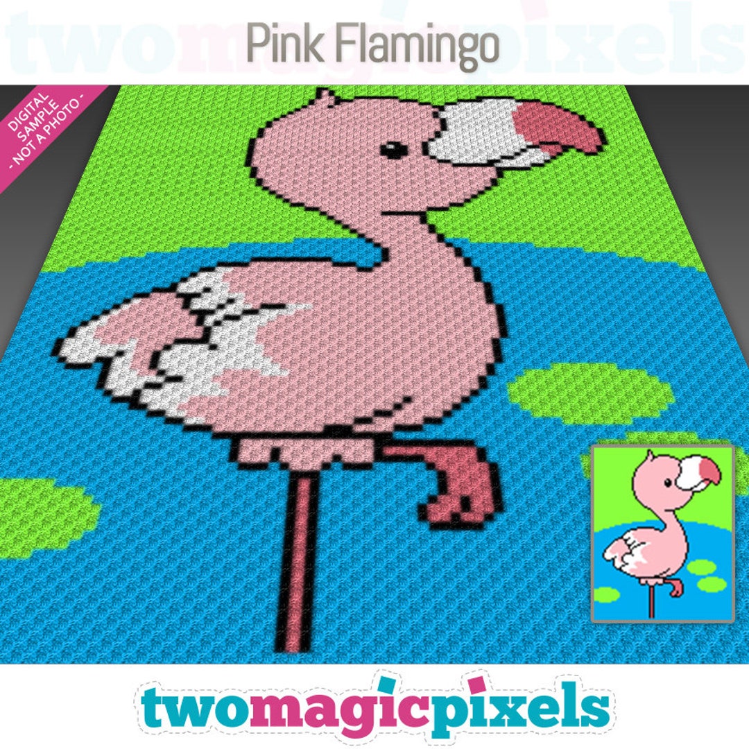 Pink Flamingo Crochet Blanket Pattern C2c, Cross Stitch Graph Pdf ...