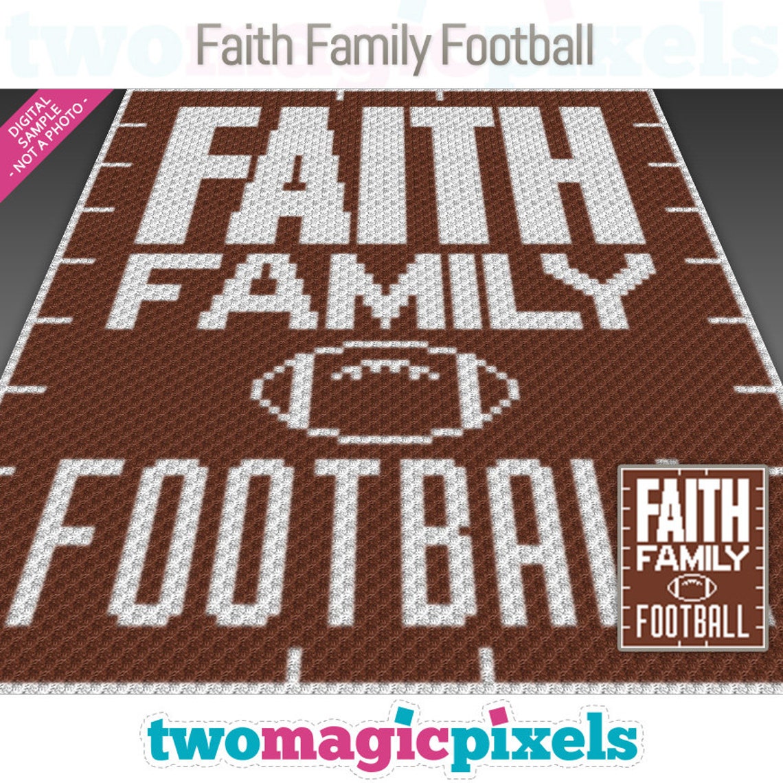 Faith Family Football Crochet Graph Cross Stitch c2c Mini - Etsy