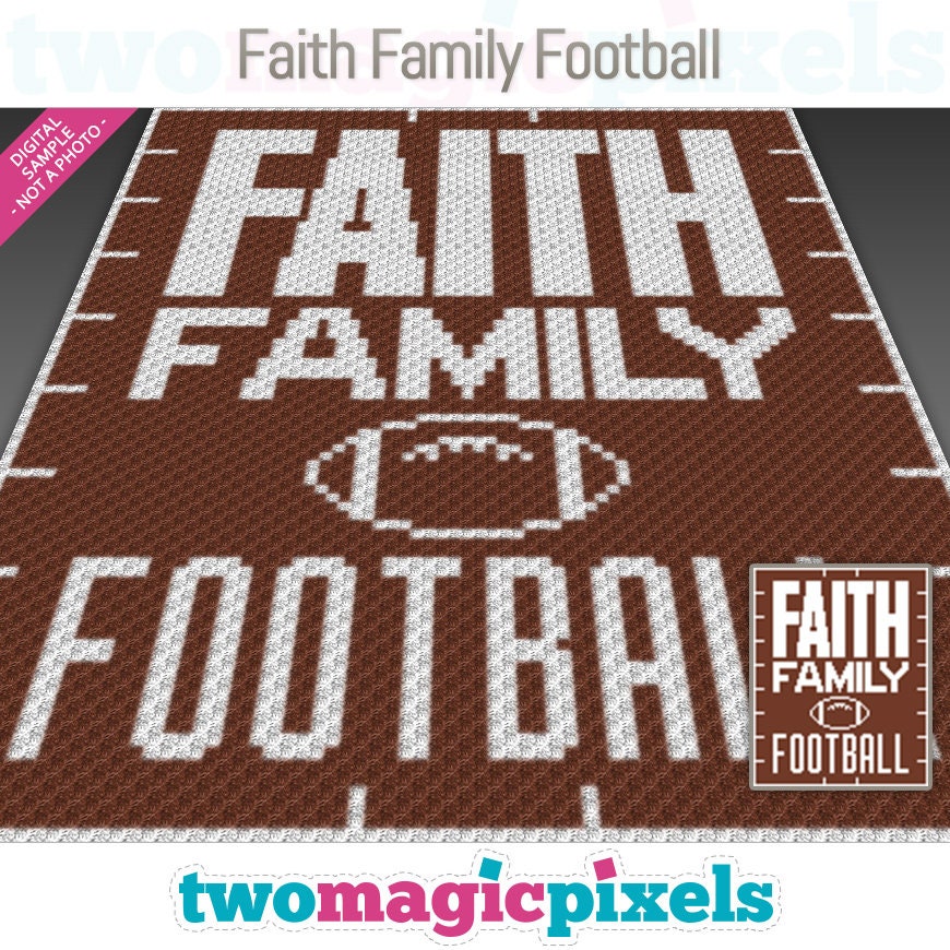 Faith Family Football Crochet Graph Cross Stitch c2c Mini - Etsy