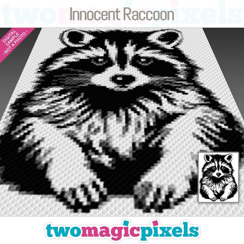 Innocent Raccoon Graph for Crochet c2c/mini C2c, Sc/hdc/dc/tss, Cross ...