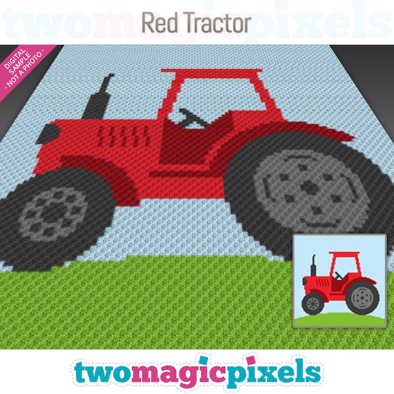 Red Tractor Crochet Graph c2c Mini C2c Sc Hdc Dc Tss - Etsy