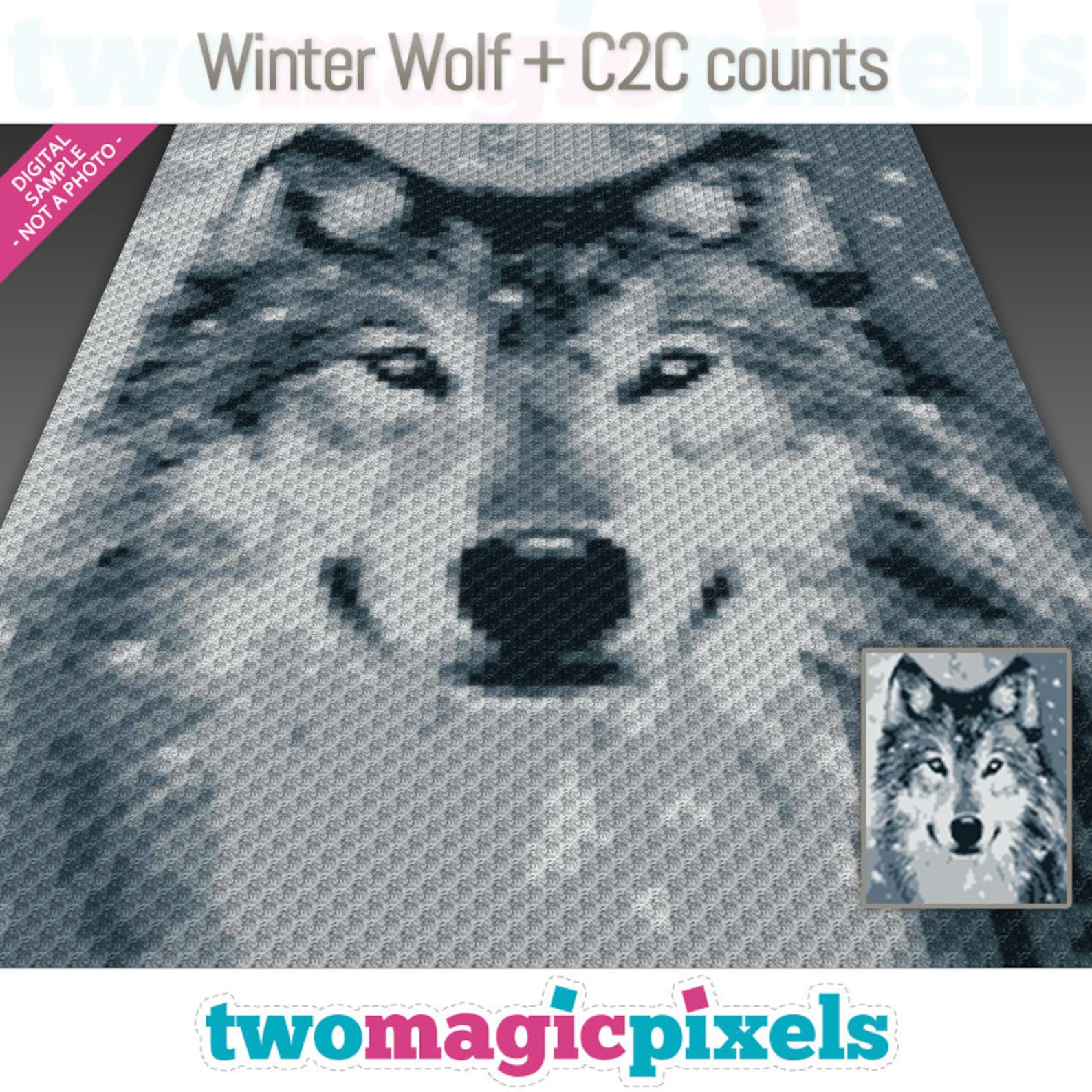 Winter Wolf Crochet Graph C2C Row-by-row Counts Instant PDF | Etsy Canada