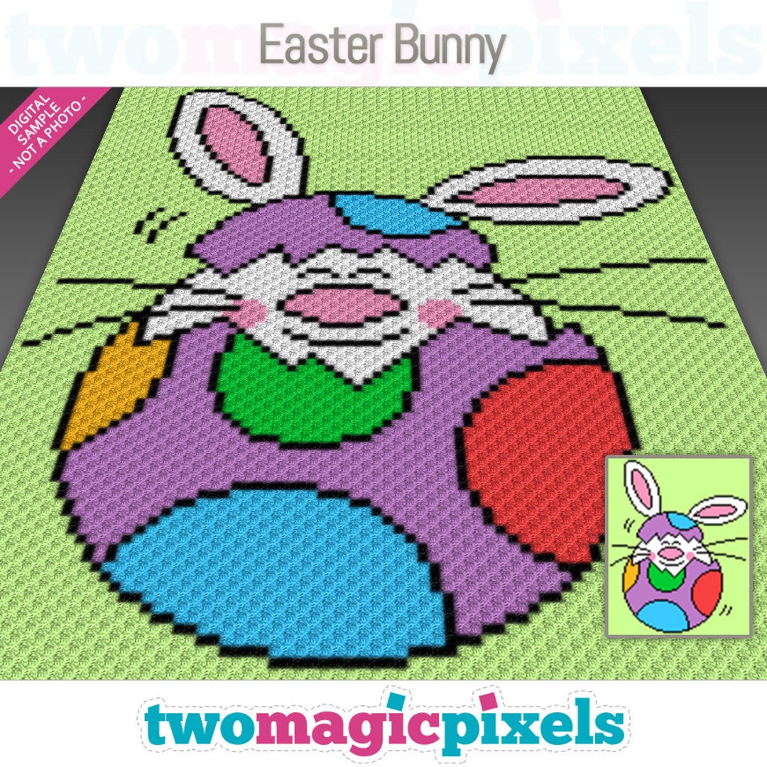 Easter Bunny Crochet Graph (c2c, Mini C2c, Sc, Hdc, Dc, Tss), Cross ...