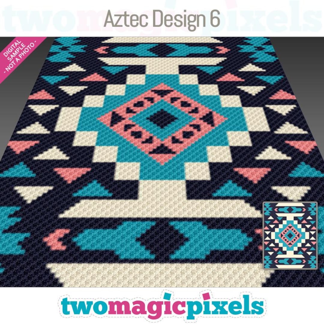 Aztec Design 6 Pattern, Geometric Crochet Graph, Corner to Corner ...