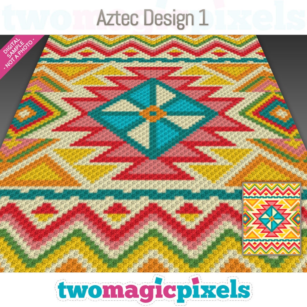 Aztec Design 1 Graph for Crochet (c2c, Mini C2c, Sc, Hdc, Dc, Tss ...