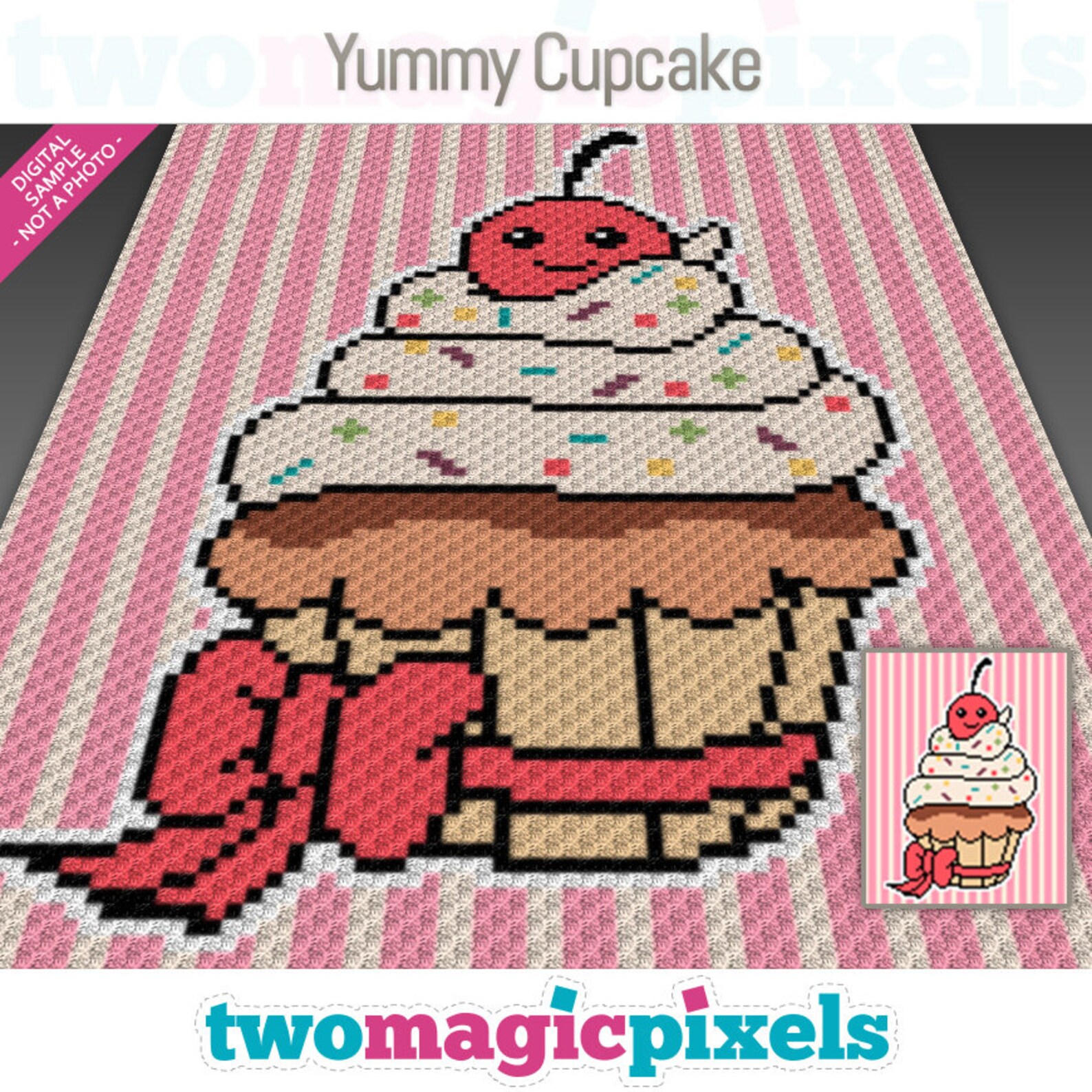 Yummy Cupcake Graph for Crochet c2c Mini C2c Sc Hdc Dc - Etsy