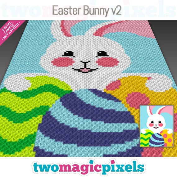 Easter Bunny V2 Crochet Graph Cross Stitch c2c Mini C2c | Etsy