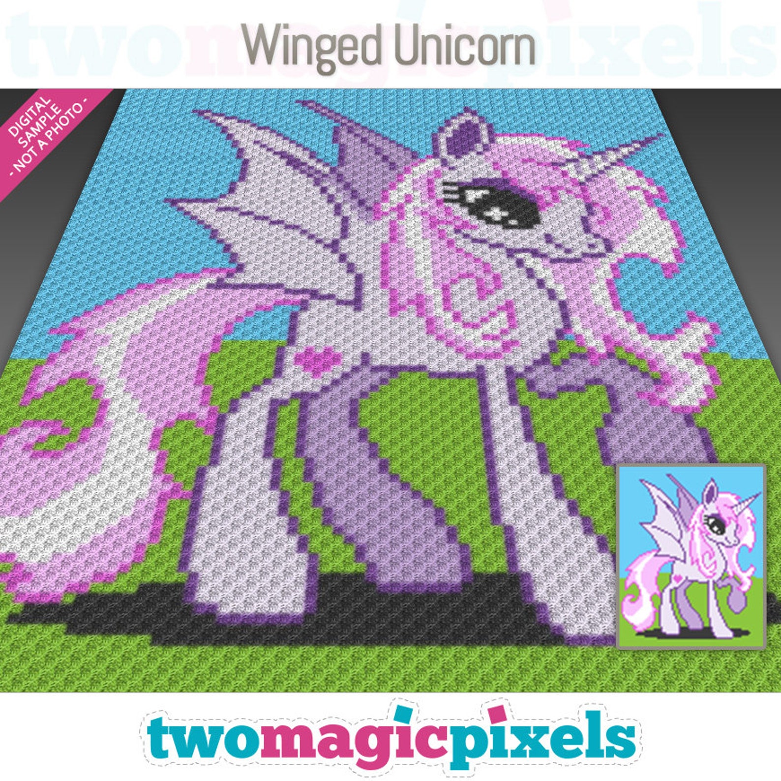 Winged Unicorn Crochet Graph Pattern, C2C Graphgan PDF, Magical Fantasy ...
