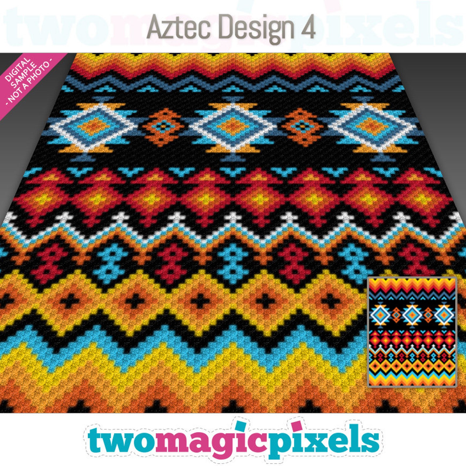 Aztec Design 4 Graph for Crochet c2c Mini C2c Sc Hdc Dc - Etsy Canada
