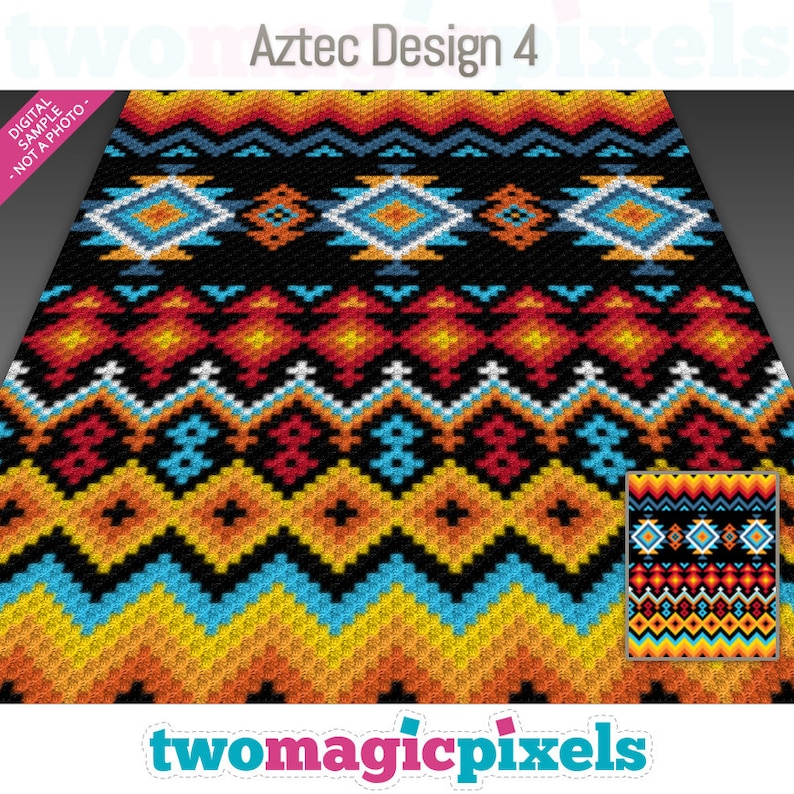 Aztec Design 4 Graph for Crochet (c2c, Mini C2c, Sc, Hdc, Dc, Tss ...