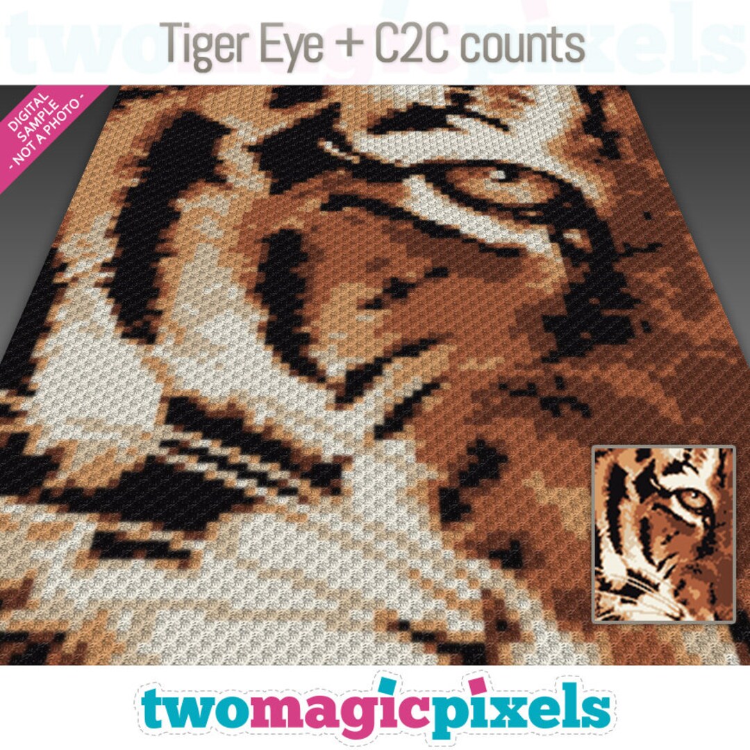 C2C Tiger Eye Crochet Graph + Row-by-row Counts; Instant PDF Download ...