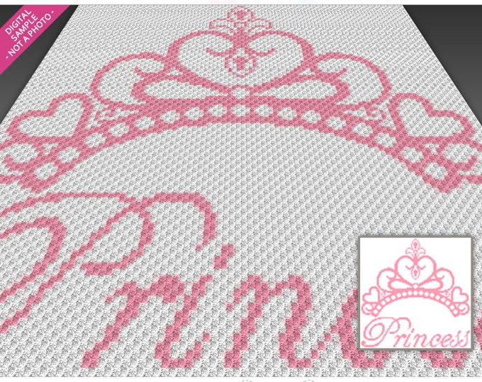 Princess Crown Crochet Graph c2c Mini C2c Sc Hdc Dc - Etsy