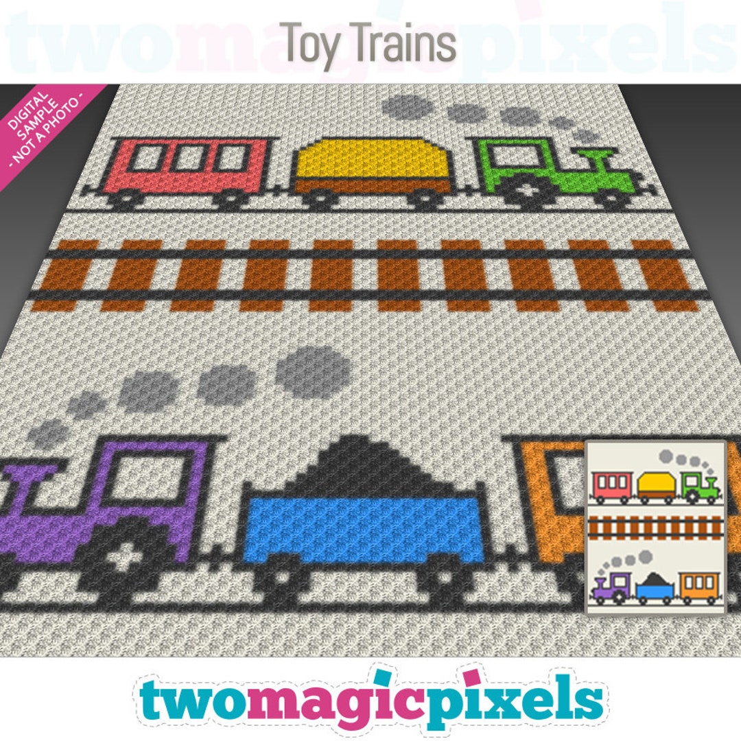 Toy Trains Graph for Crochet (c2c/mini C2c, Sc, Hdc, Dc, Tss), Cross ...