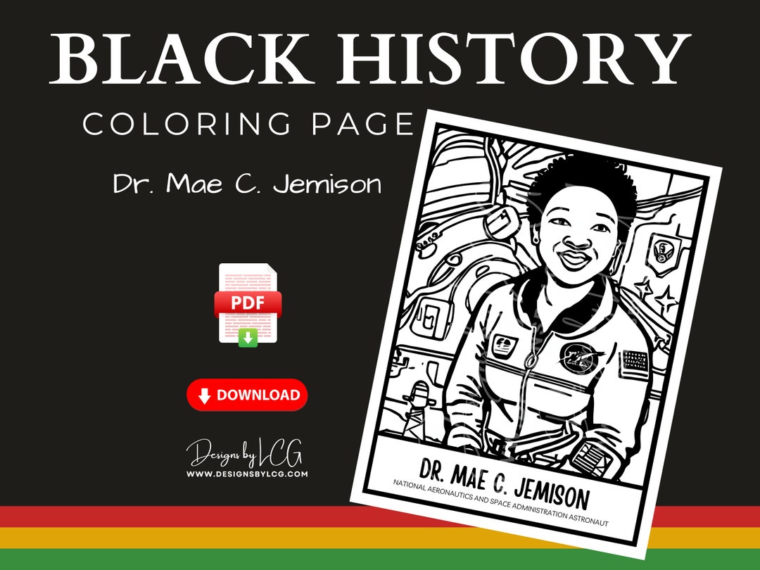 Mae Jemison, Black History Month Activities for Kids Coloring Page ...