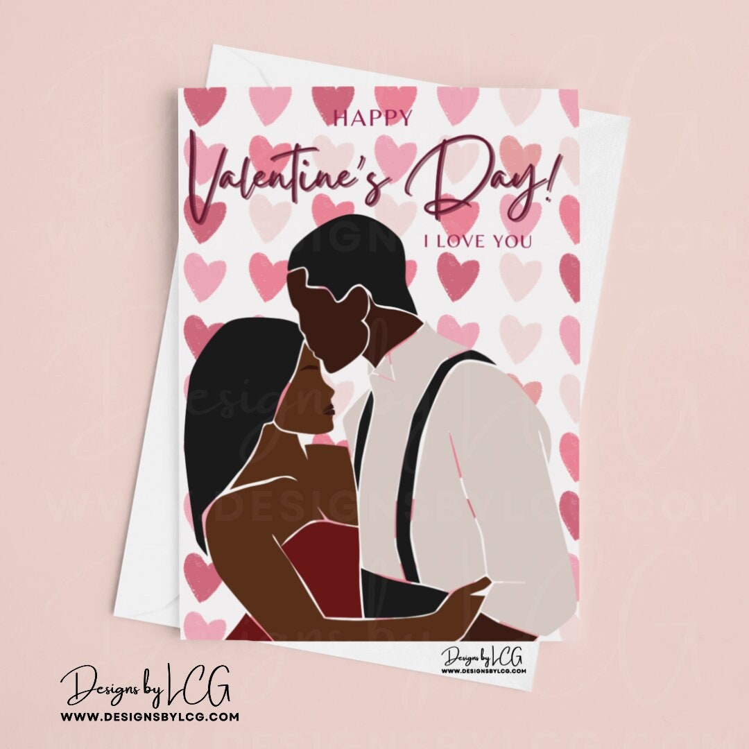 African American Valentine's Day Card | Valentine's Day Greeting Card ...