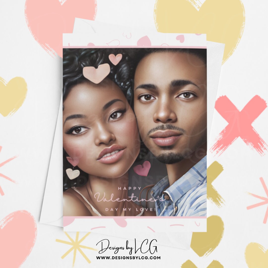 Afrocentric Valentine's Day Card, African American Valentine's Day Card ...
