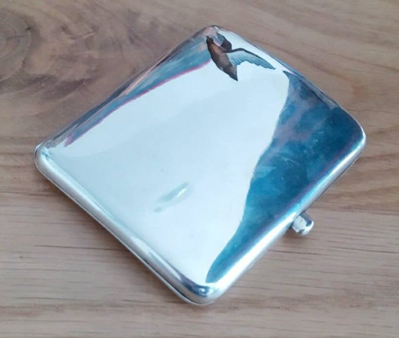 Antique HANAU Sterling Silver Snuff Box With Banded Agate - Etsy UK