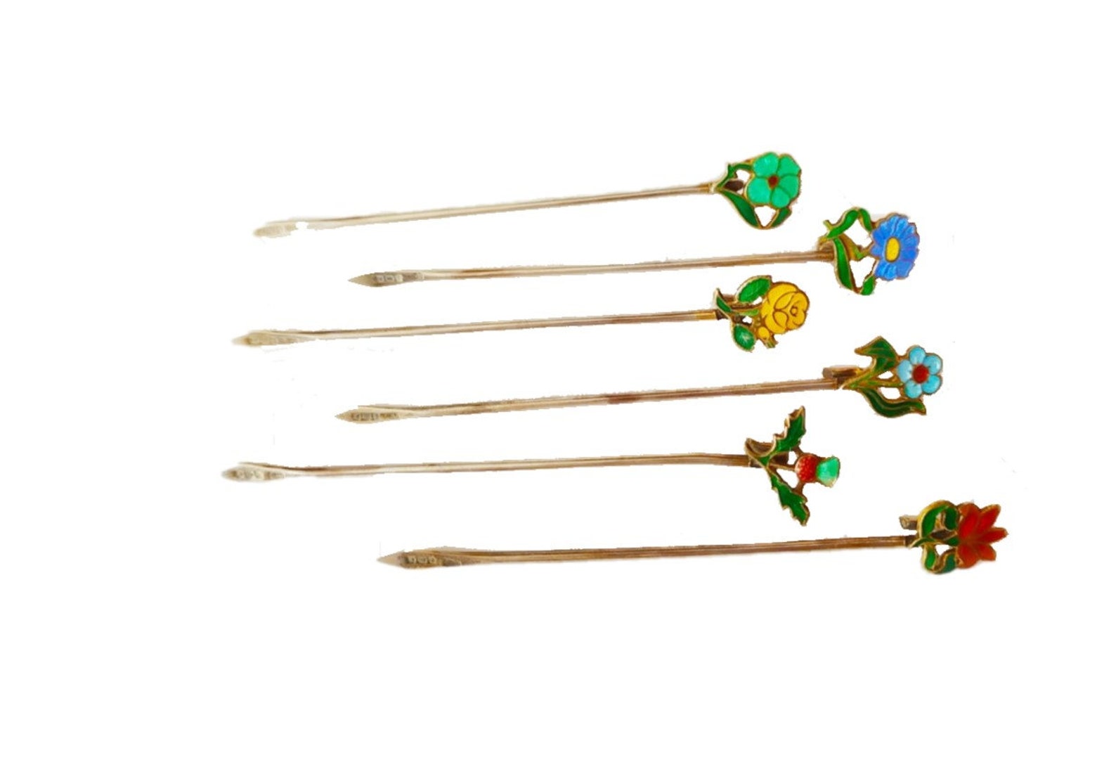 Novelty Sterling Silver and Enamel Cocktail Sticks c1930s | Etsy